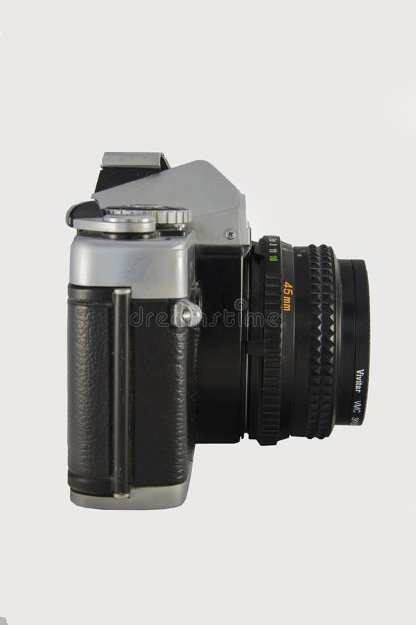 35mm film camera side view stock image. Image of body - 76650883