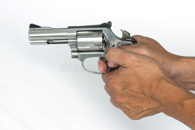 A 38mm pistol gun stock photo. Image of crime, hand, ammunition - 35698662