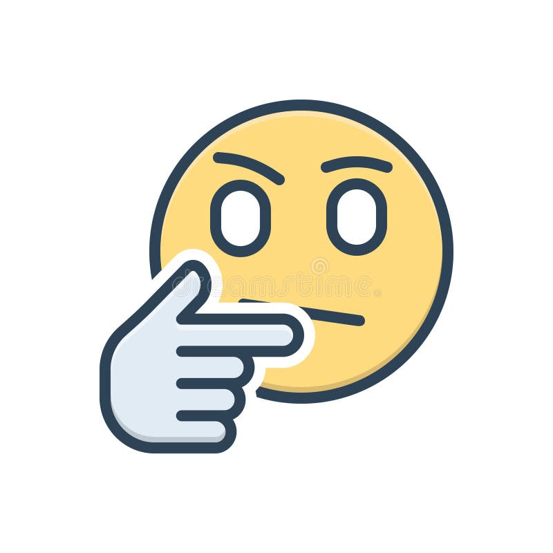 Color Illustration Ion for Mm-Hmm, Think and Emoji Stock Illustration ...