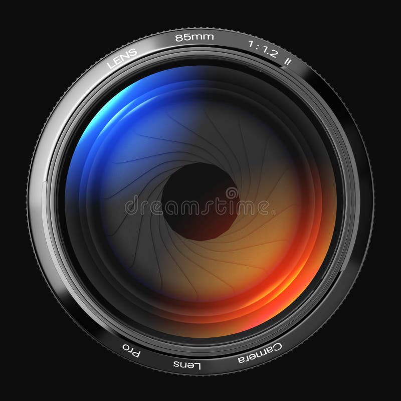 85mm lens in front. stock illustration. Illustration of reel - 72966787