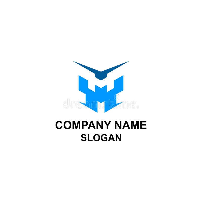 M Letter Logo Design Template Negative Space Style Stock Illustrations ...
