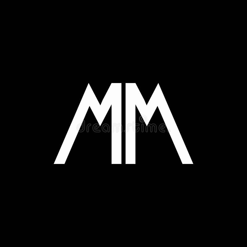MM Logo Abstract Monogram Isolated on Black Background Stock ...