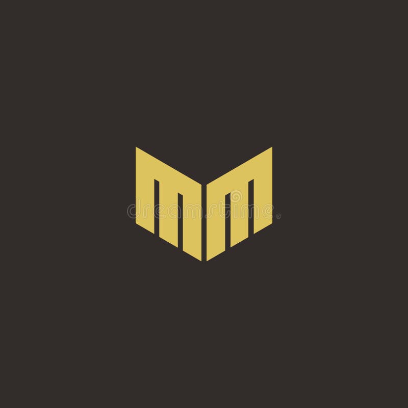 MM Logo Letter Initial Logo Designs Template with Gold and Black ...
