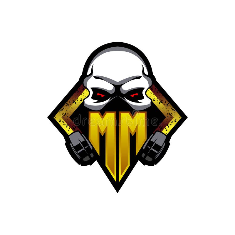 MM Logo Monogram with Skull Shape Designs Template Stock Vector ...