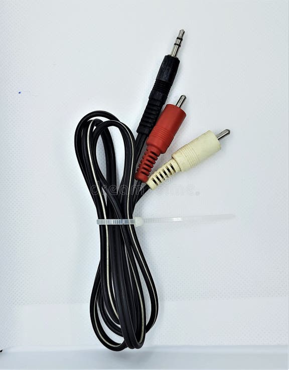 3.5mm Micro Jack and RCA Cable for Audio Data Transmission Stock Image ...