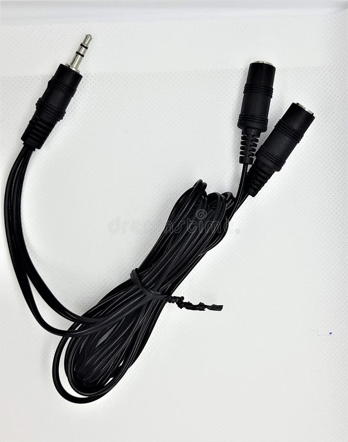 3.5mm Micro Jack and RCA Cable for Audio Data Transmission Stock Image ...
