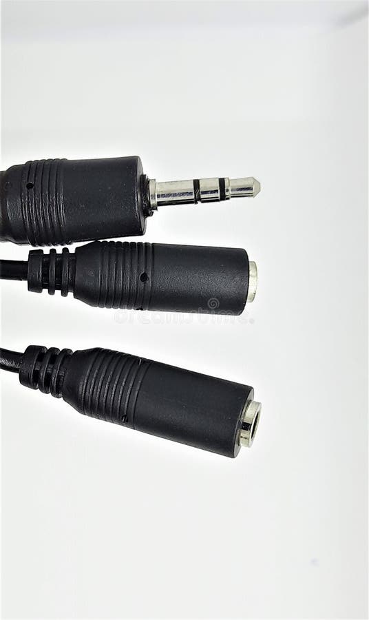 3.5mm Micro Jack and RCA Cable for Audio Data Transmission Stock Image ...