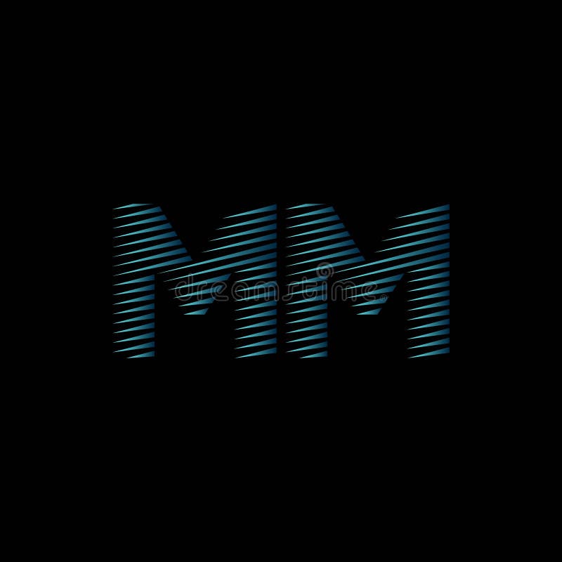 MM Monogram Lines Style Blue Light Vector Stock Vector - Illustration ...