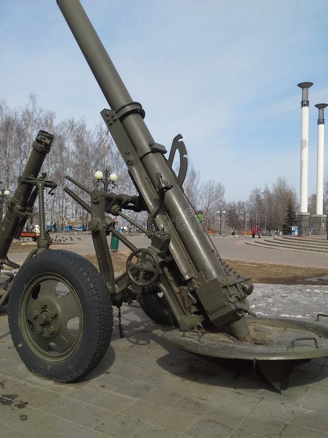 160-mm mortar. stock photo. Image of pedestal, monument - 52154038