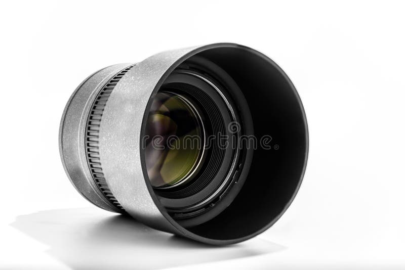 85mm Portrait Lens Angle White Background Stock Image - Image of ...