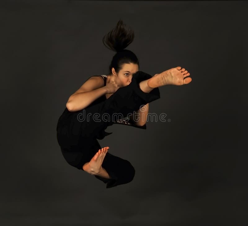 MMA Female Mixed Martial Artist. Stock Image - Image of kick, fight ...