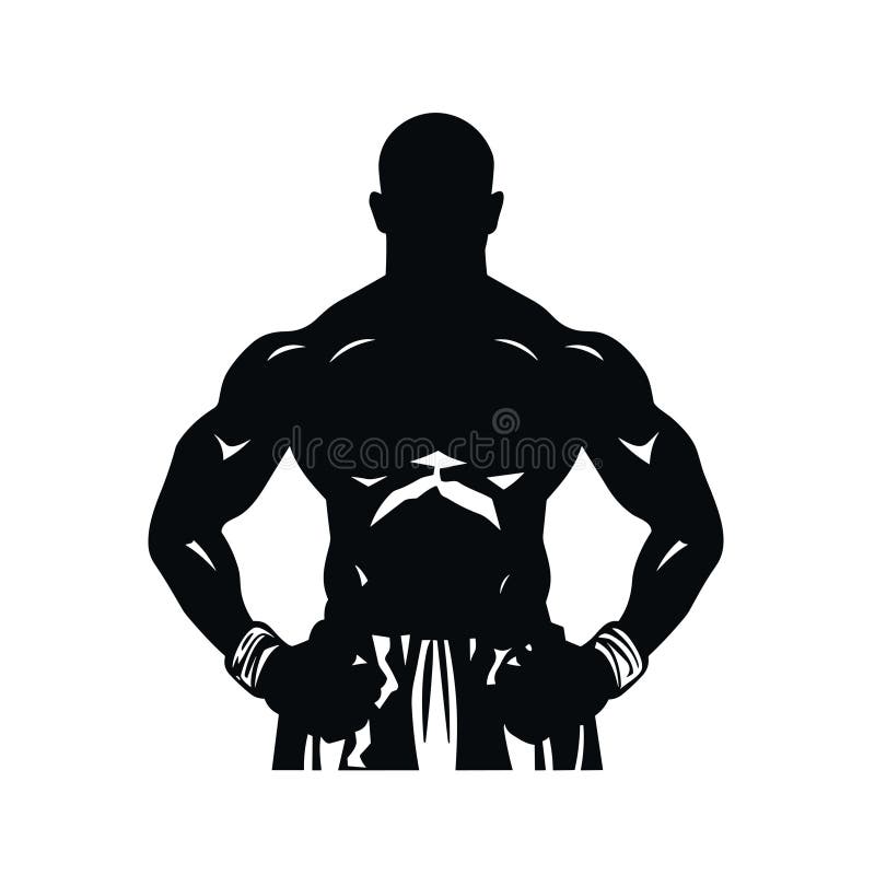 MMA Fighter Black Icon on White Background. MMA Fighter Silhouette ...