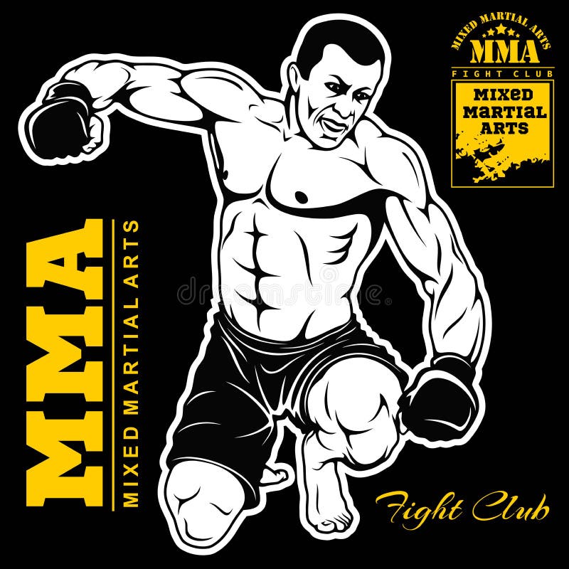 MMA fighter design stock vector. Illustration of octagon - 144939758