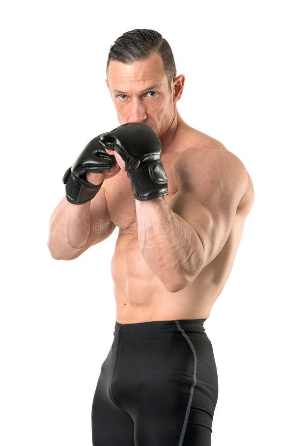 MMA Fighter Isolated in White Stock Image - Image of mixed, club: 105098049
