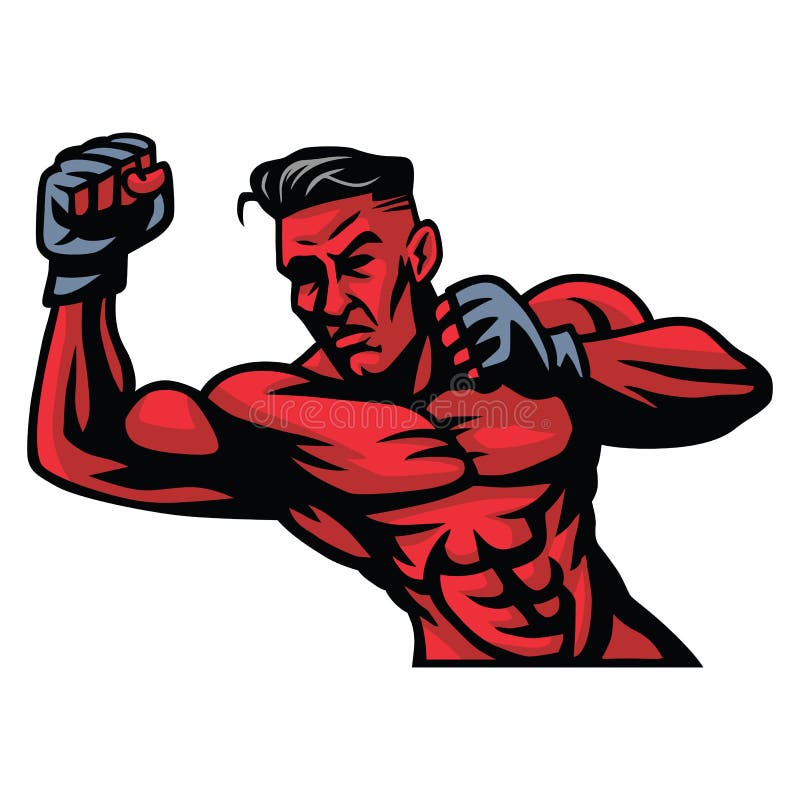 MMA Fighter Mascot Vector stock vector. Illustration of glove - 83397085