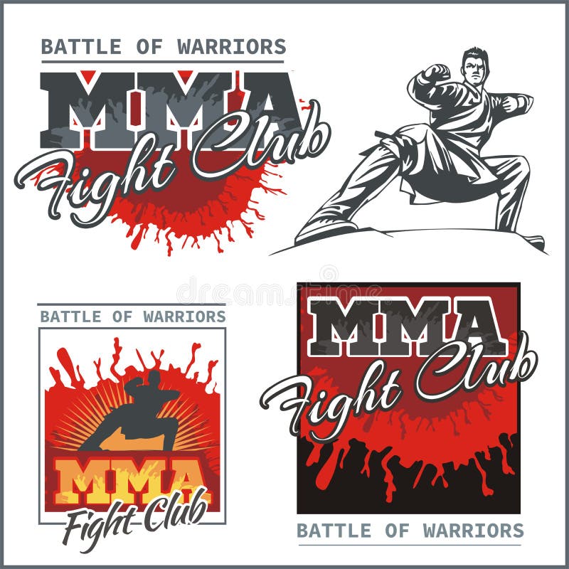 MMA Labels - Vector Mixed Martial Arts Design. Stock Vector ...