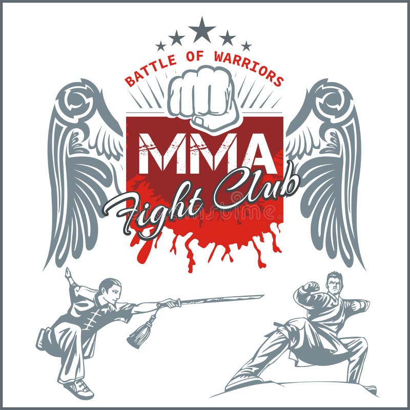 MMA Labels - Vector Mixed Martial Arts Design. Stock Vector ...