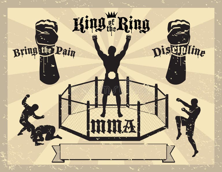 MMA Mixed Martial Arts Certificate Stock Vector - Illustration of ...