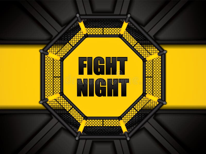 MMA octagon cage stock vector. Illustration of black - 138289345