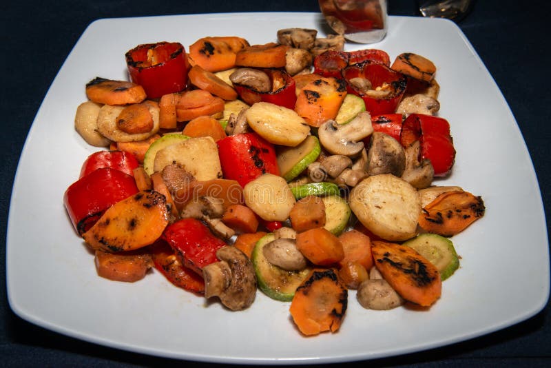 Grilled Vegetables on Plate Stock Image - Image of life, eating: 144679659