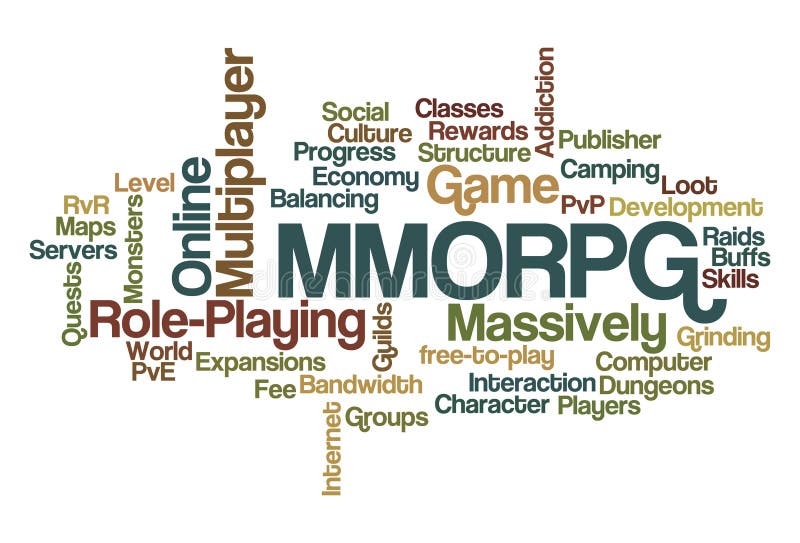 MMORPG - Massively Multiplayer Online Role-Playing Stock Illustration ...