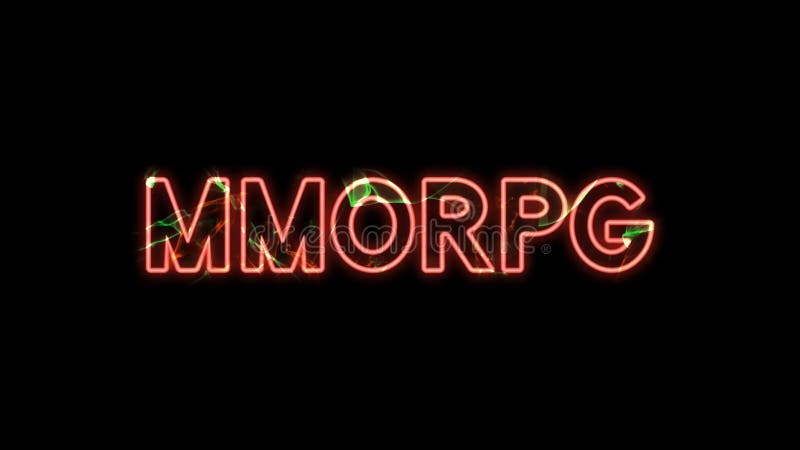 MMORPG Neon Text with Particles and Glittering Effect Stock Footage ...
