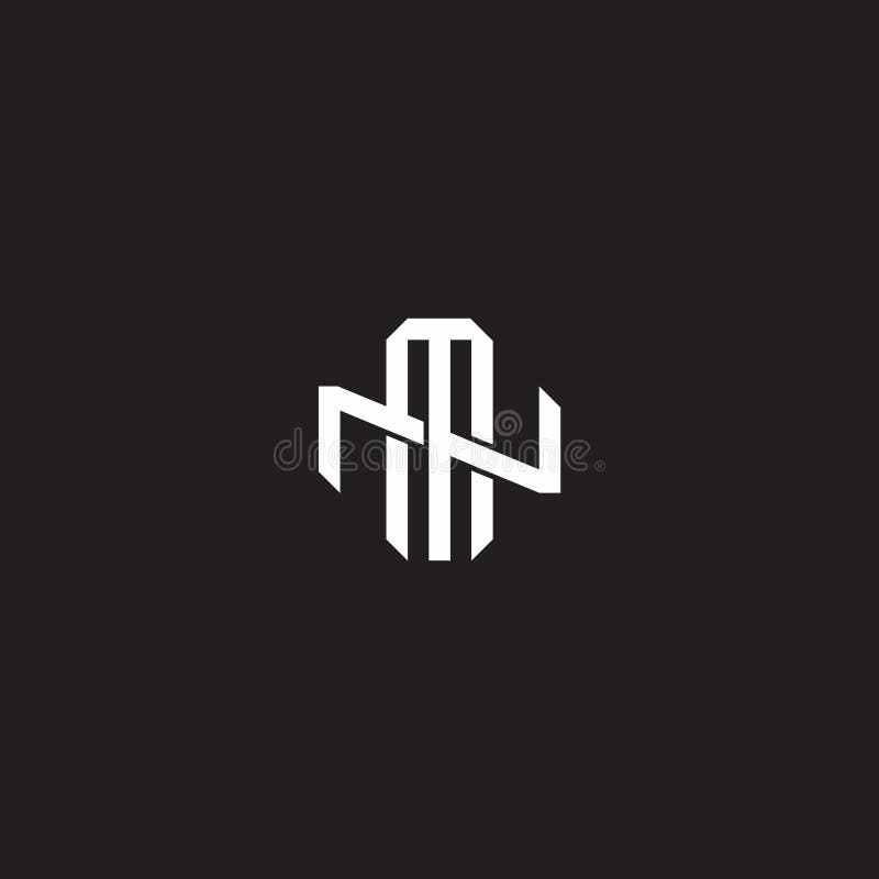 MN Initial Letter Overlapping Interlock Logo Monogram Line Art Style ...