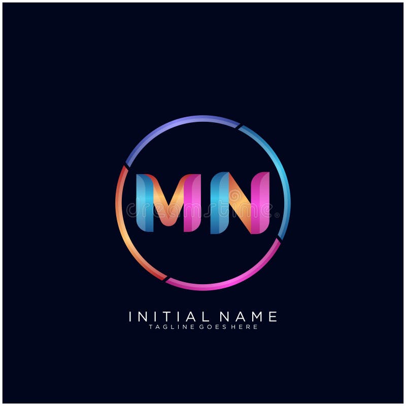 MN Letter Logo Icon Design Template Elements Stock Vector ...