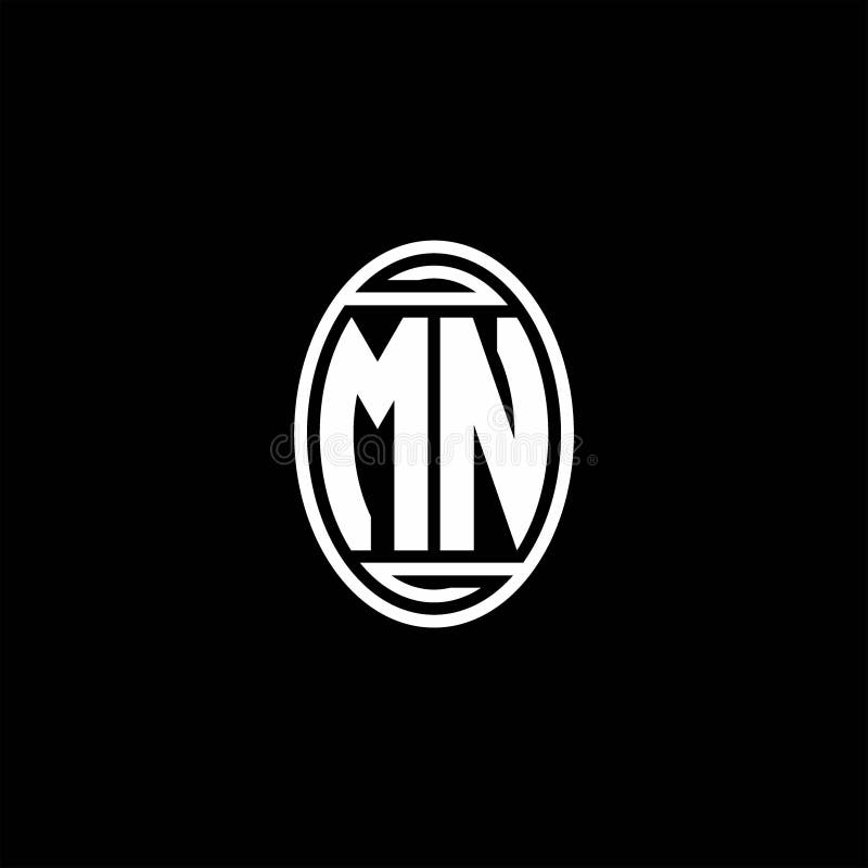 MN Monogram Logo Isolated on Oval Rotate Shape Stock Vector ...
