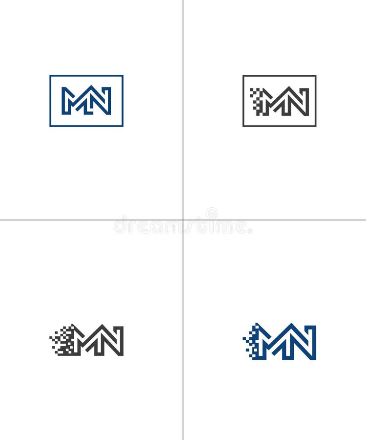 MN NM Iconic Letter Base Logo Design Stock Illustration - Illustration ...