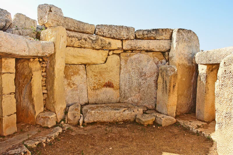 Mnajdra - Megalithic Temple Complex Stock Image - Image of unesco ...