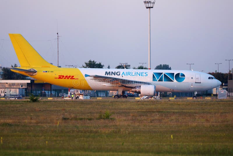 MNG Airlines DHL cargo editorial photography. Image of attendant ...