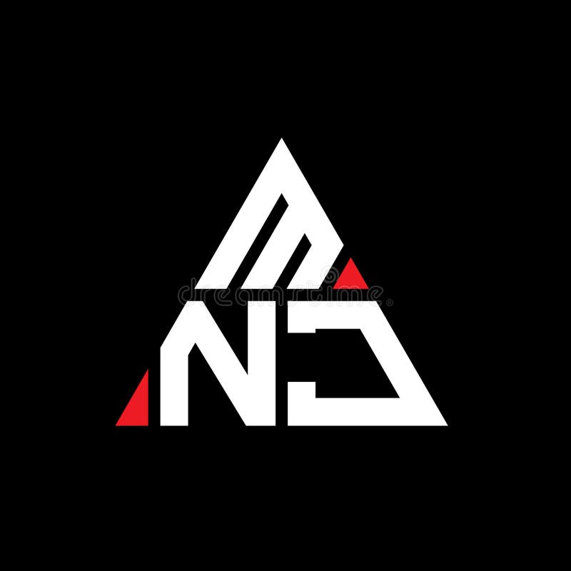 MNJ Triangle Letter Logo Design with Triangle Shape. MNJ Triangle Logo ...