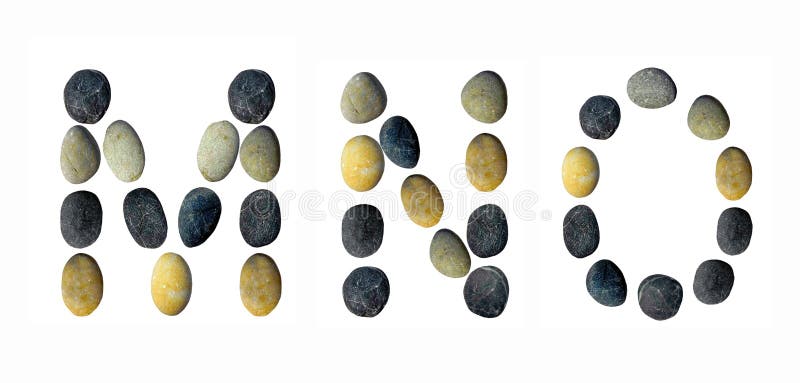 MNO Letters Made of Pebbles. Stock Photo - Image of ocean, space: 80088738