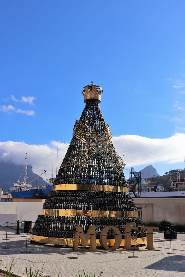 The Moet & Chandon Christmas Tree in Cape Town Editorial Stock Image ...