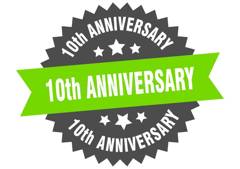10ma Etiqueta Engomada Del Aniversario Ilustración del Vector ...