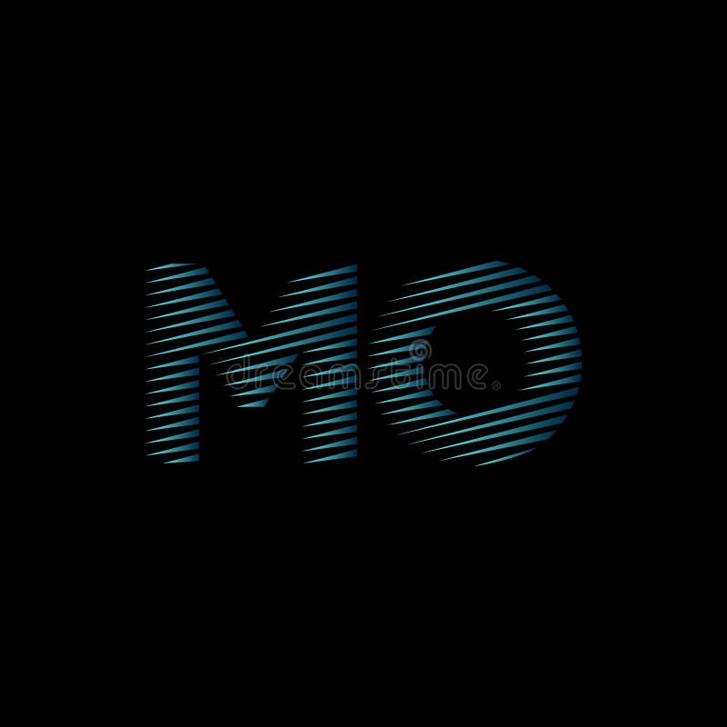 MO Monogram Lines Style Blue Light Vector Stock Vector - Illustration ...