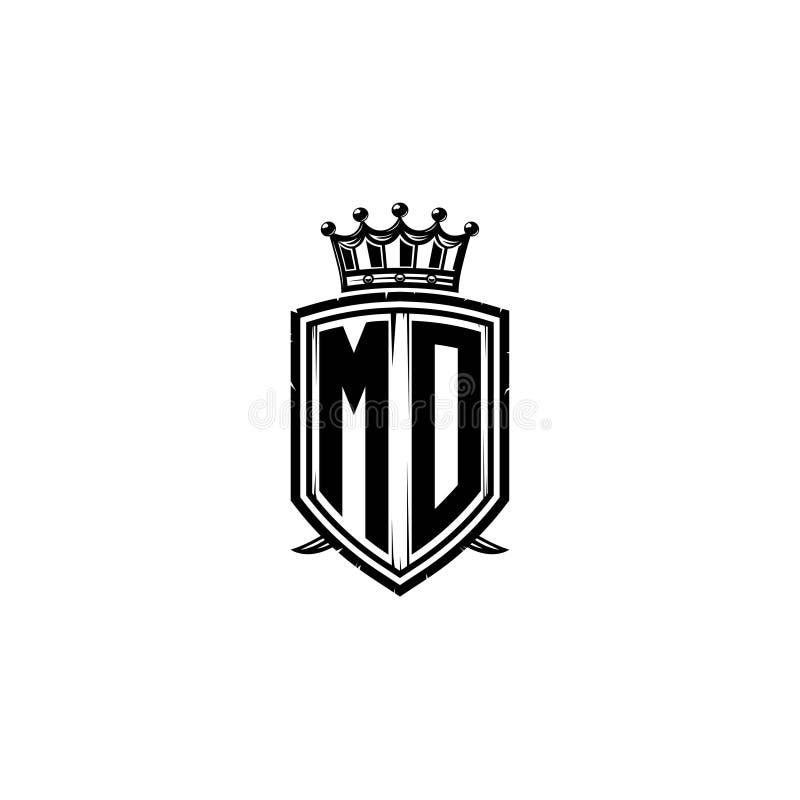 MO Logo Monogram Shield Crown Luxury Design Stock Vector - Illustration ...