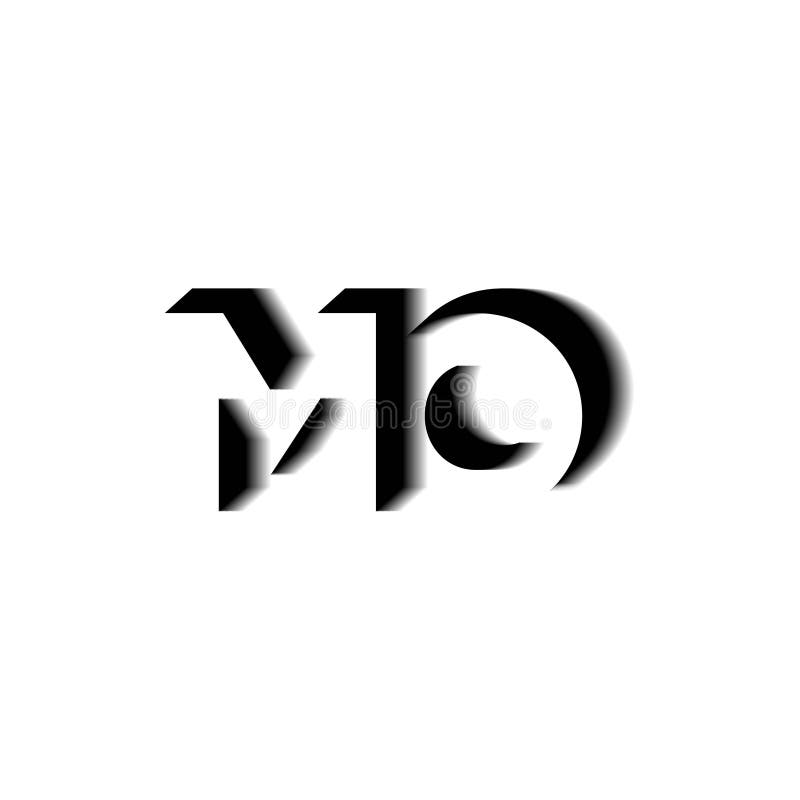 MO Monogram Shadow Shape Style Stock Vector - Illustration of icon ...