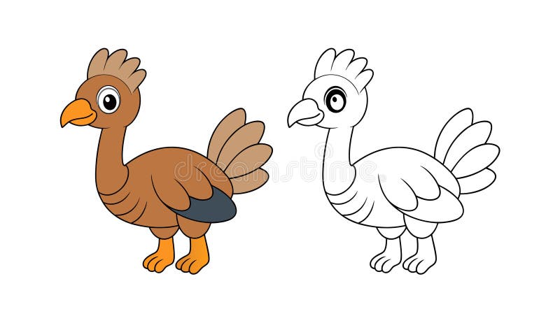 Moa Coloring Outline for Kids Stock Illustration - Illustration of ...