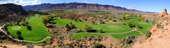 Moab Desert Golf Course Panorama Stock Image - Image of hazard ...