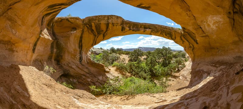 Uranium Arch in Moab, Utah. Panorama with Shadows Stock Photo - Image ...