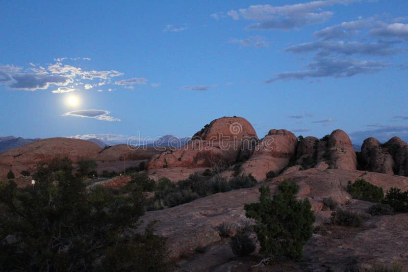Moab Utah at Night Sands Flat Recreation Area Stock Photo - Image of ...