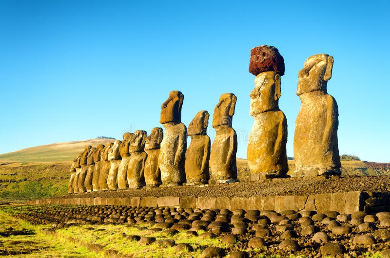 Moai and Blue Sky stock photo. Image of indigenous, remote - 82304278