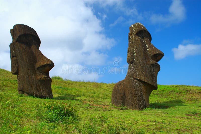 Smiling Moai on Easter Island Stock Photo - Image of island ...