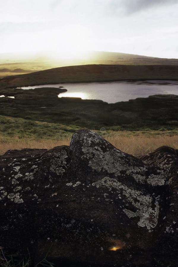 Smiling Moai on Easter Island Stock Photo - Image of island ...