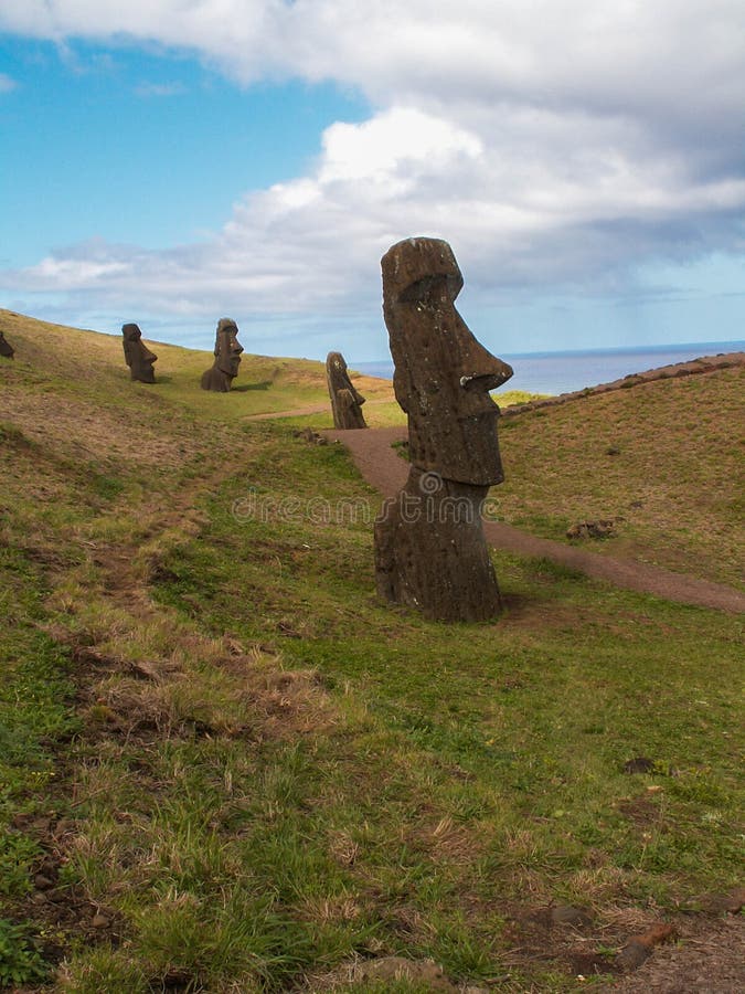 Moai Group in Ahu Tahai, Easter Island, Chile Stock Image - Image of ...