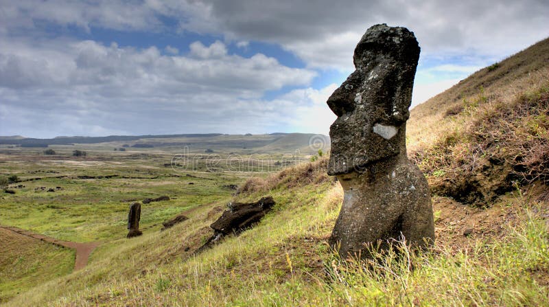 Moai Idol with Island Backgr. Stock Photo - Image of island, stone: 2774202