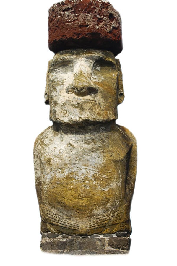 Isolated Moai Monument Stone Statue Face Close Up Vertical Portrait ...