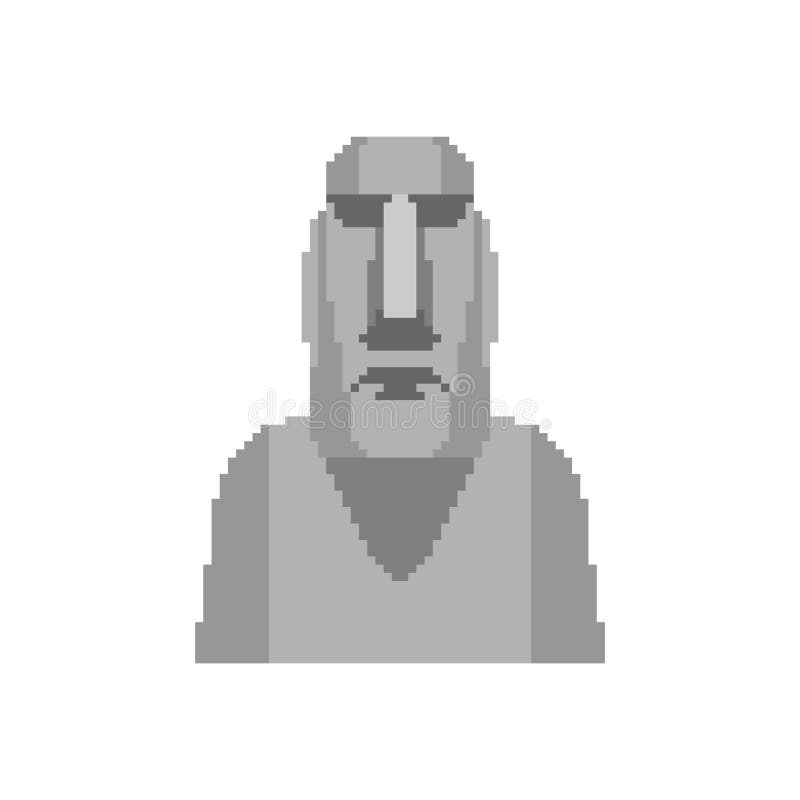 Moai Pixel Art. Idol a 8 Bit. Statue Antiche. Illustrazione Vettoriale ...